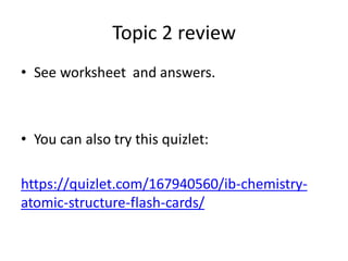 T12 IB Chemistry Atomic structure | PDF