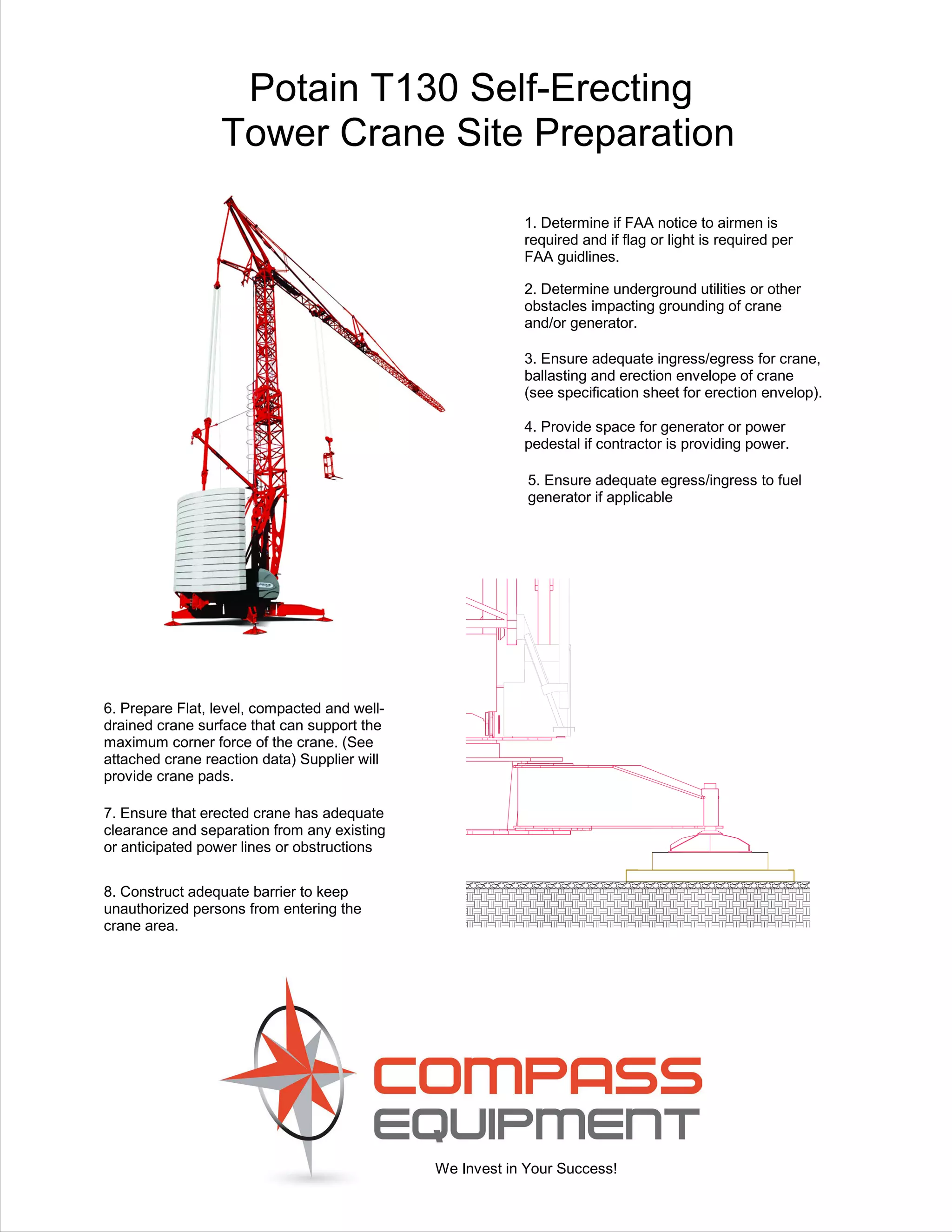 Potain T130 Self-Erecting Tower Crane Site Preparation | PDF