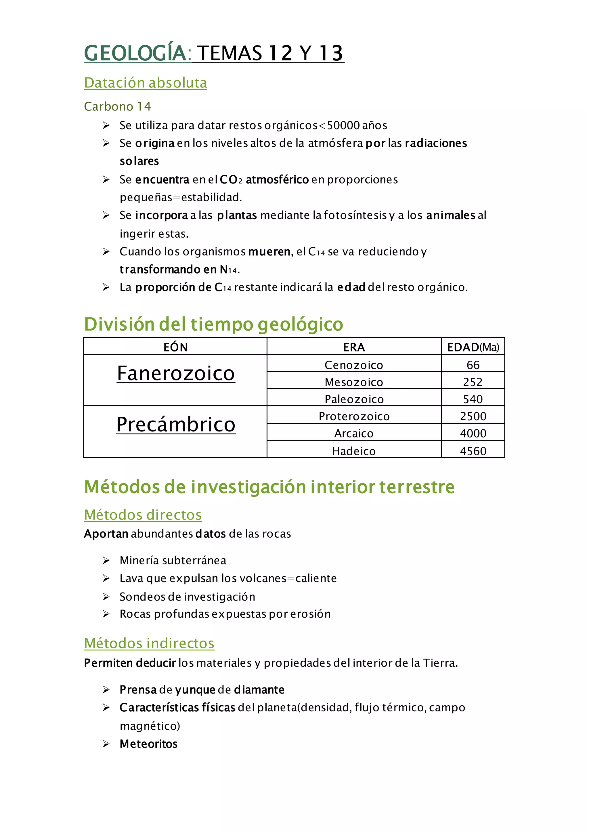 GEOLOGIA 1BACH- TEMAS 12 Y 13 | DOCX