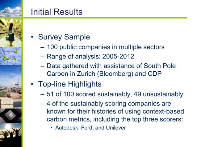 Getting a Grip on Context: Initial Findings of World's First Science-Based Approach to Corporate ...