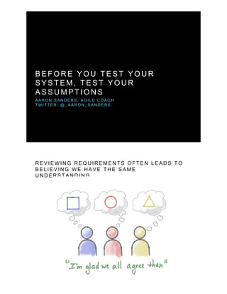 Before You Test Your System, Test Your Assumptions | PDF