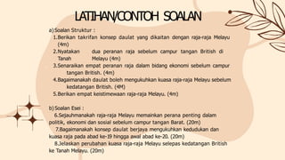 INSTITUSI BERAJA DI TANAH MELAYU SEBELUM CAMPUR TANGAN BRITISH | PPTX