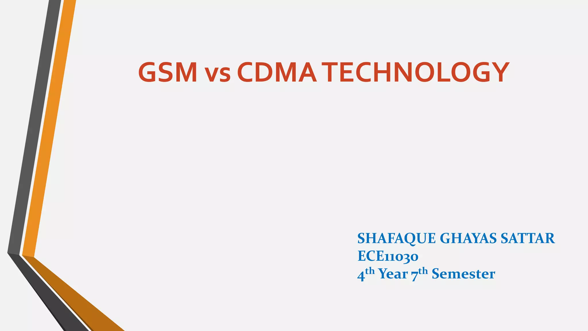 Gsm Vs Cdma Ppt