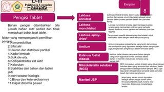 zat aktif dan eksipian dalam pembuaan tablet | PPTX
