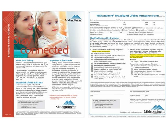 •Broadband Provider Digital Inclusion Programs: Lifeline, Tom Simmons, Midcontinent ...