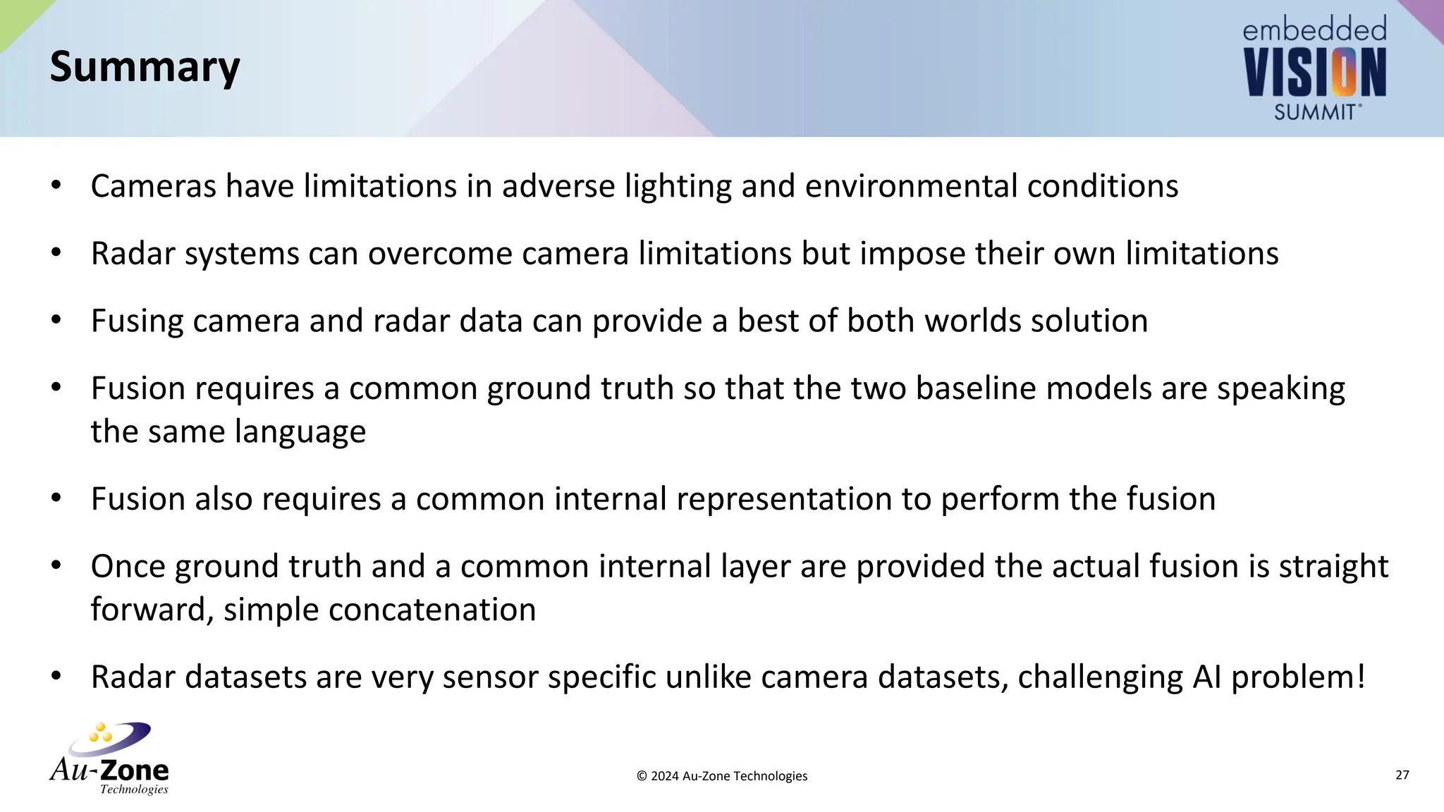 “Augmenting Visual AI through Radar and Camera Fusion,” a Presentation ...