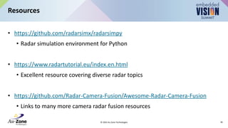 “Augmenting Visual AI through Radar and Camera Fusion,” a Presentation ...