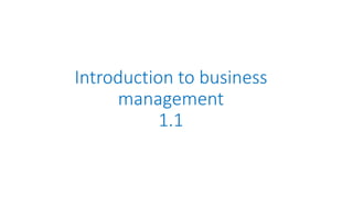 Introduction to business | PPT