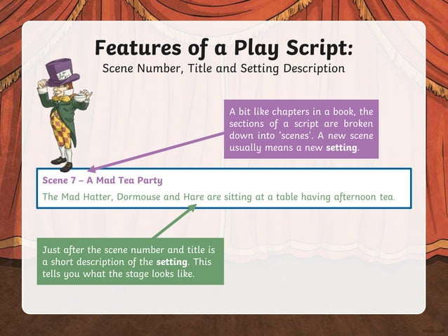 Features of a Play Script for elementary | PPTX | Theater | Fine Art