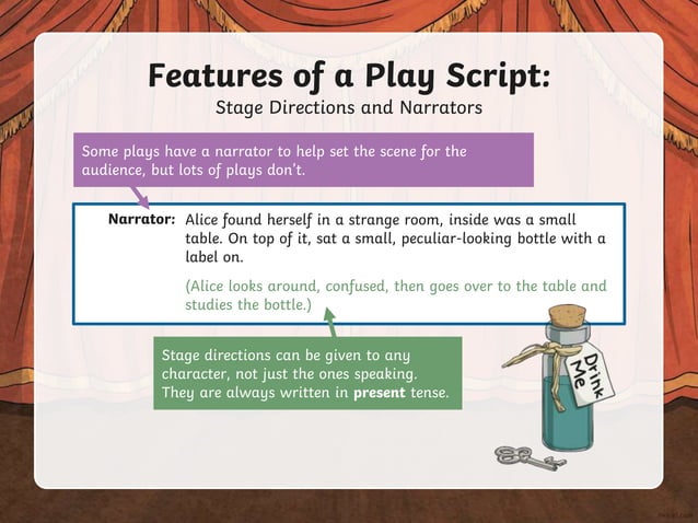 Features of a Play Script for elementary | PPTX | Theater | Fine Art