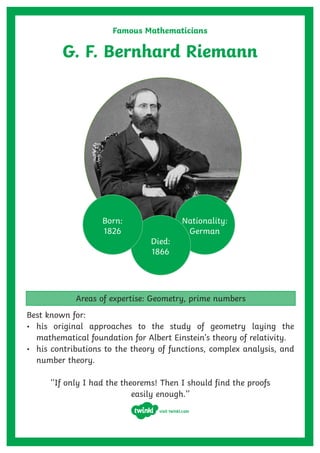 Famous Mathematicians | PDF