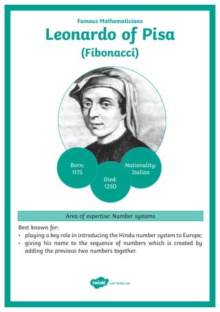 Famous Mathematicians | PDF