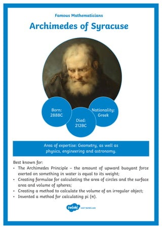 Famous Mathematicians | PDF