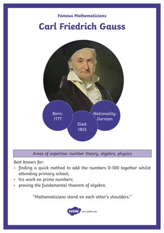 Famous Mathematicians | PDF