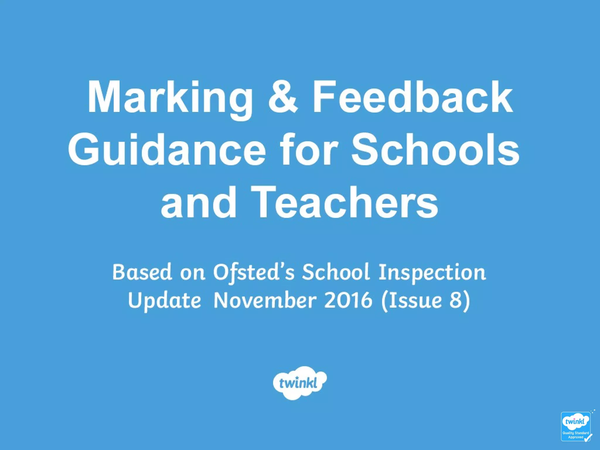School Marking Guidance Update PowerPoint | PPT
