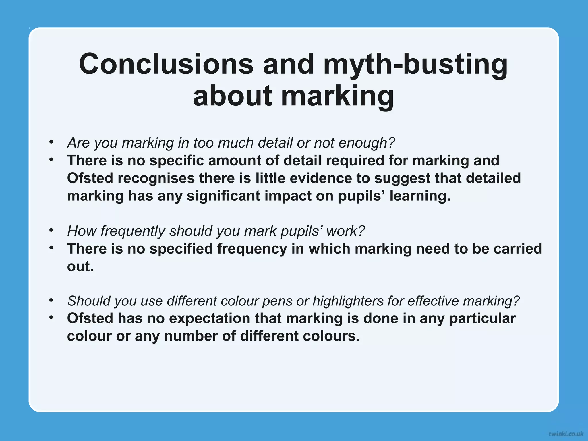 School Marking Guidance Update PowerPoint | PPT