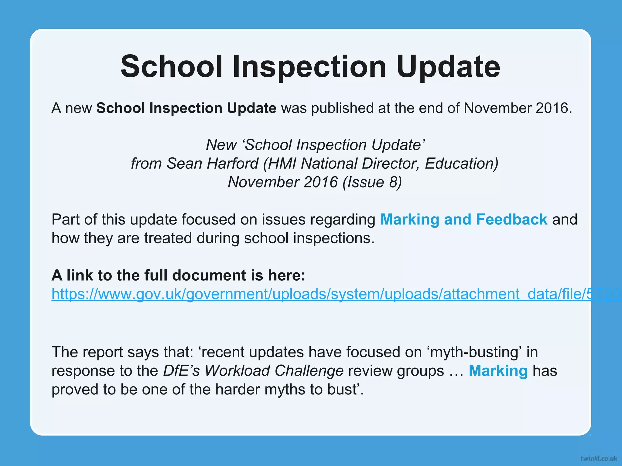 School Marking Guidance Update PowerPoint | PPT