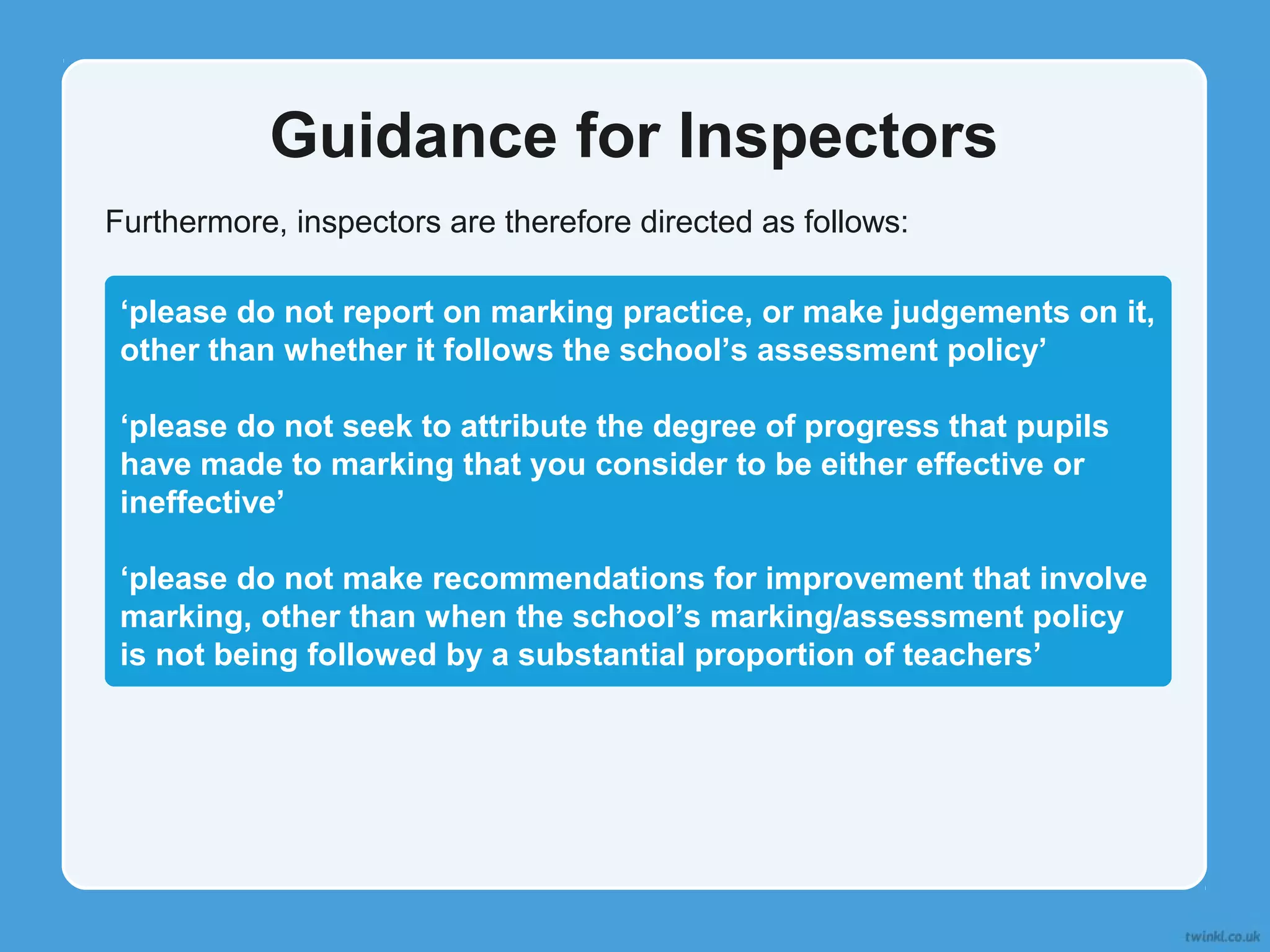 School Marking Guidance Update PowerPoint | PPT