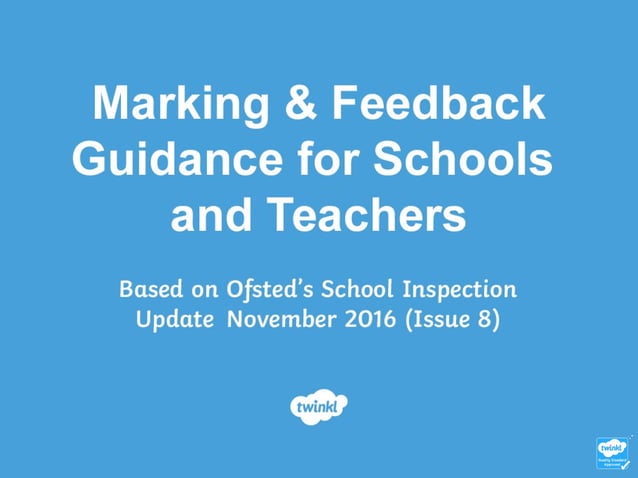 School Marking Guidance Update PowerPoint | PPT | Educational ...