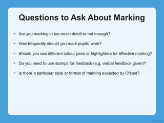 School Marking Guidance Update PowerPoint | PPT