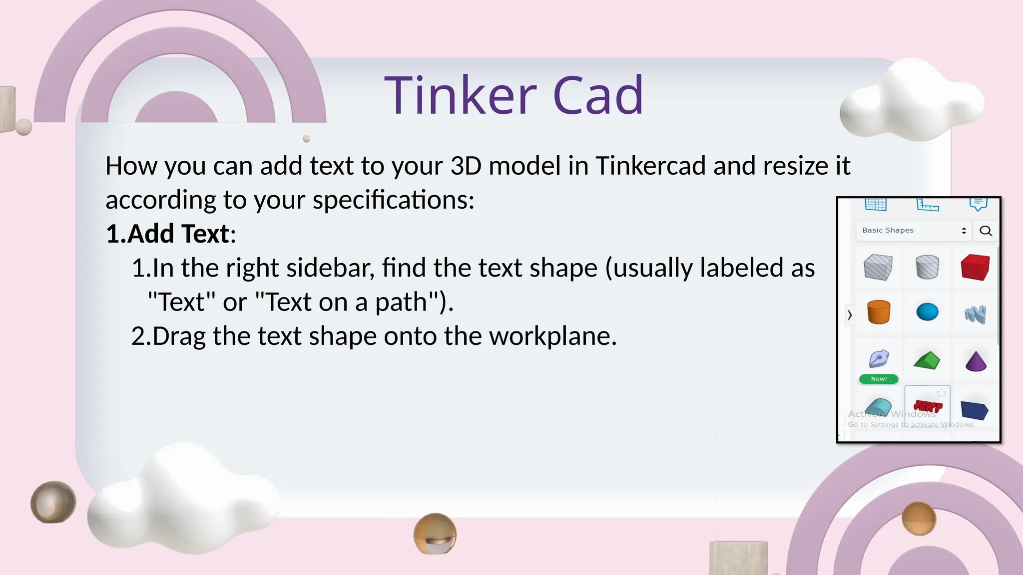Tinker cad presentation for MYP design session | PPT