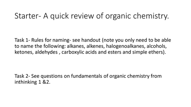 T20 IB Chemistry Organic | PDF | Chemistry | Science