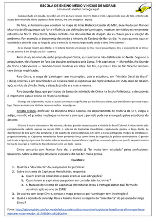 T201 Colonização do brasil - Capitanias Hereditárias | PDF