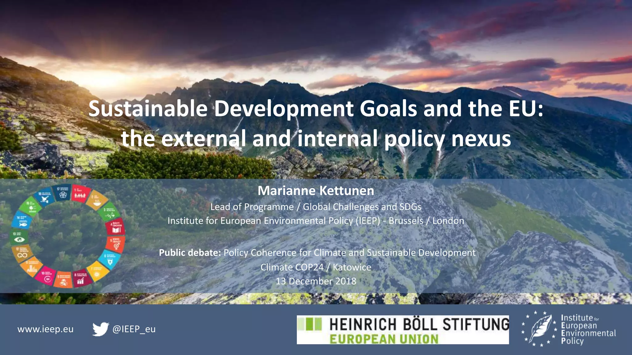 EU internal and external policy nexus for SDGs | PPTX