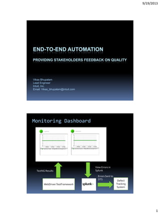 End-to-End Automation: Providing Stakeholders Feedback on Quality | PDF | Computing | Technology ...