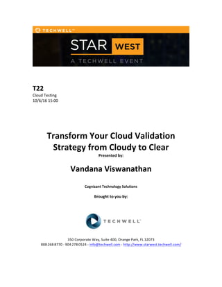 Transform Your Cloud Validation Strategy from Cloudy to Clear | PDF