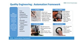 Build a Quality Engineering and Automation Framework | PDF
