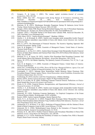 Comparative Analysis of The Accuracy Level of The Zmijewski, Springate, and Grover Models to ...