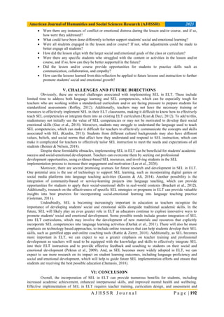 Social Emotional Learning in ELT Classrooms: Theoretical Foundations ...