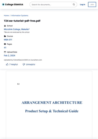 ARRANGEMENTARCHITECTURETRAININGSTRANSACT | PDF