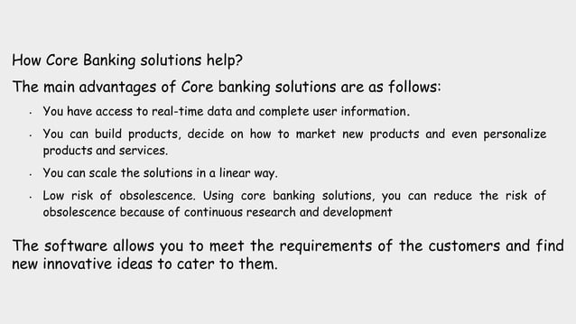 T24 Core Banking: Benefits | PPTX