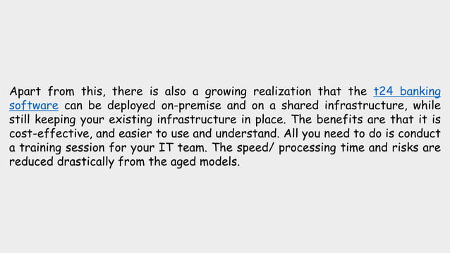 T24 Core Banking: Benefits | PPTX
