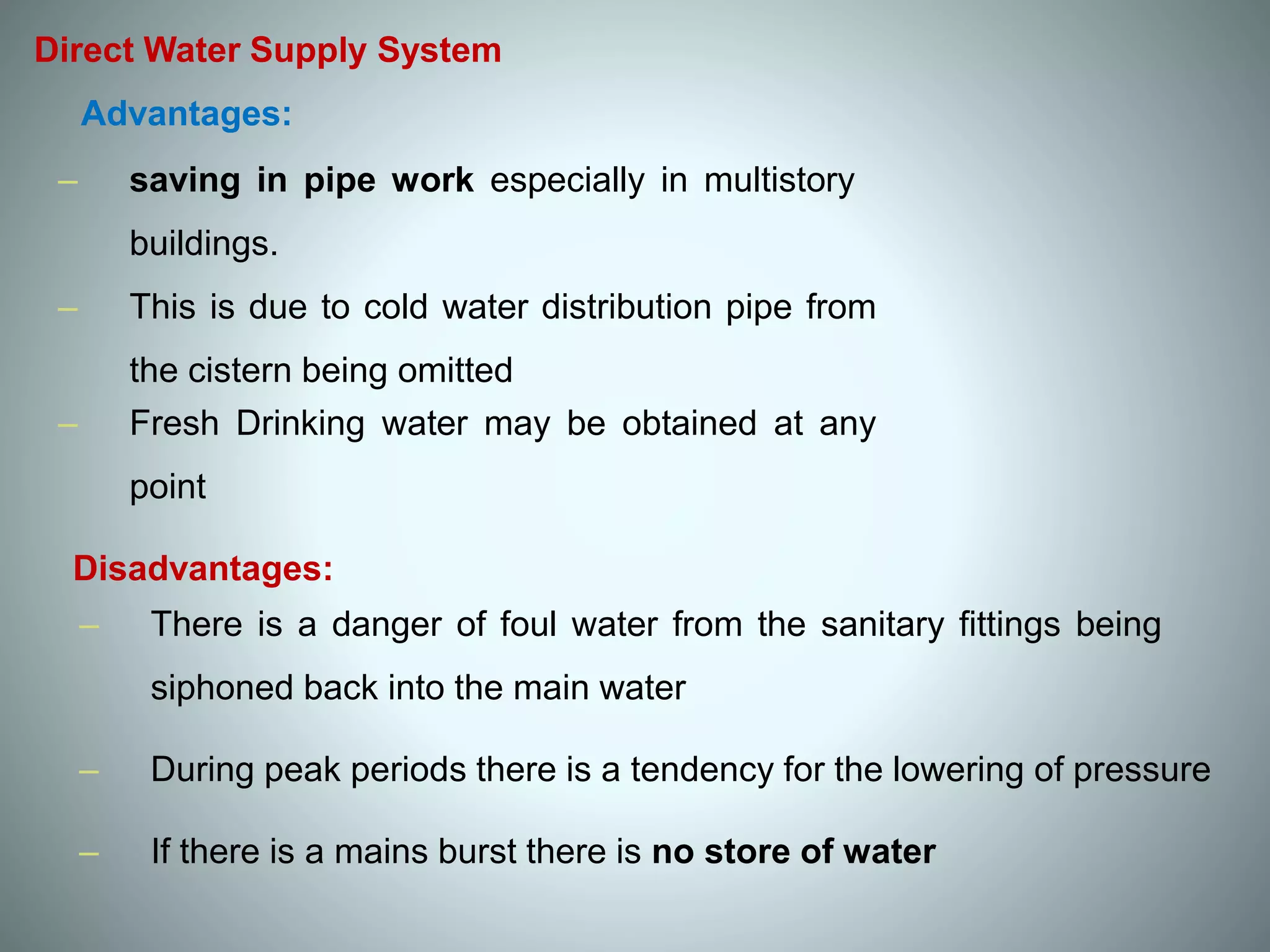Cold water supply system & Components | PPSX