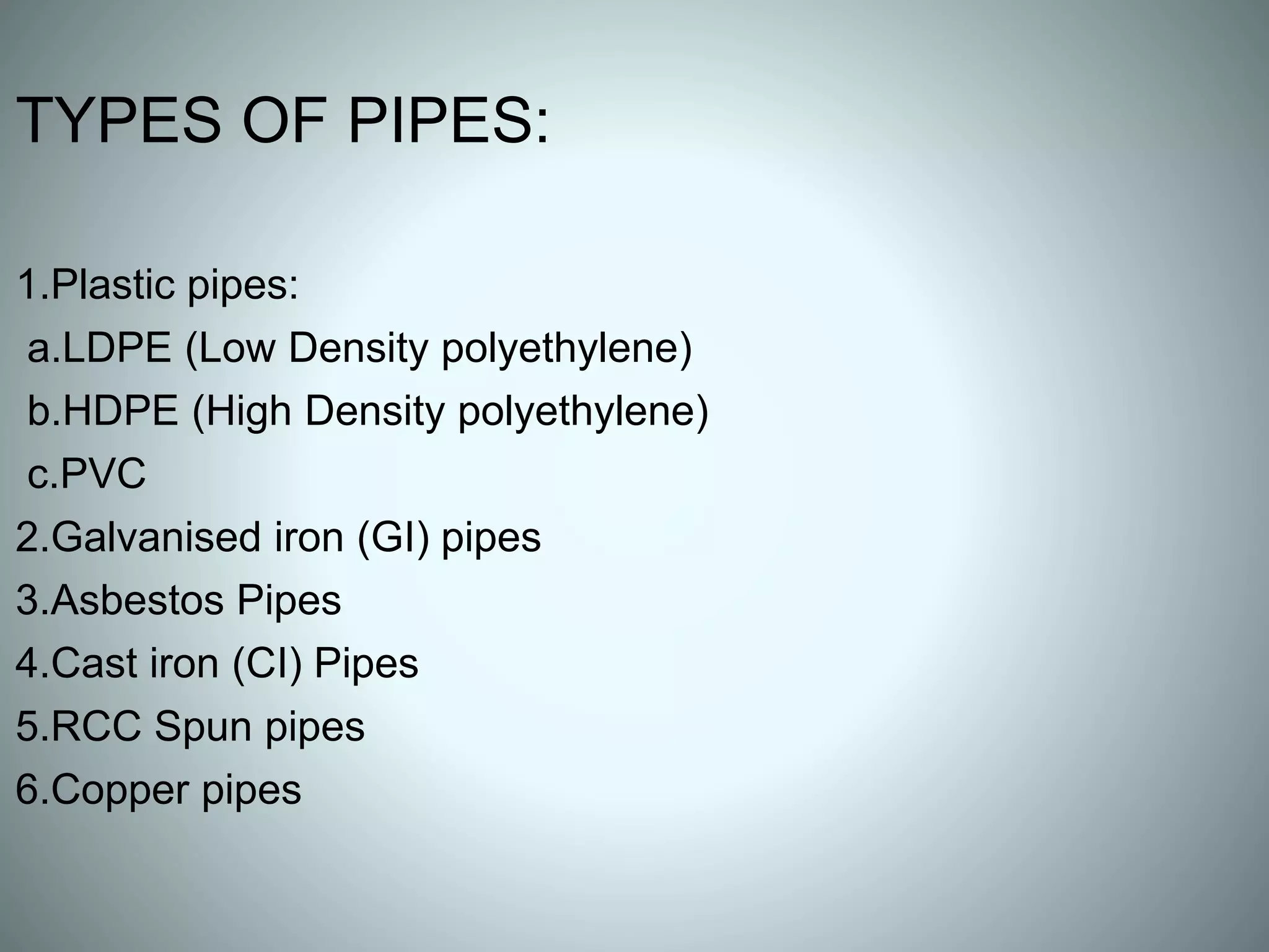 Cold water supply system & Components | PPSX