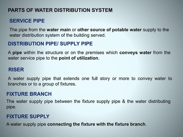 Cold water supply system & Components | PPSX