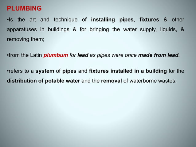 Cold water supply system & Components | PPSX