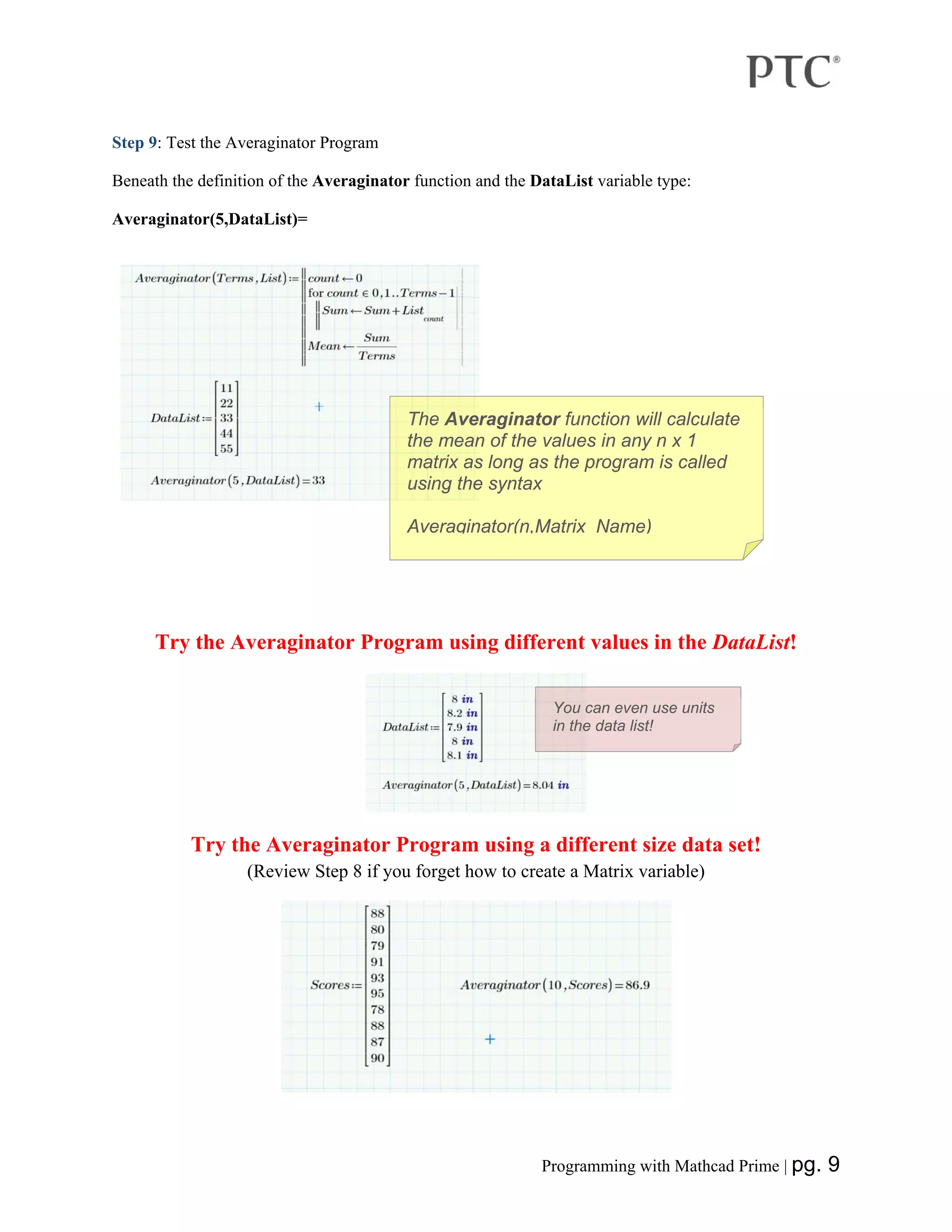 Programming with Mathcad Prime | PDF