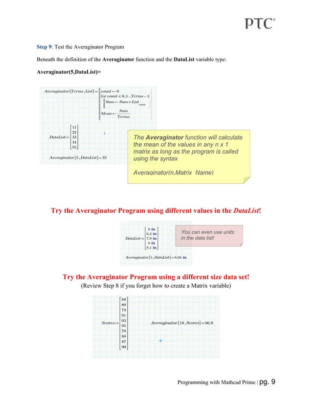 Programming with Mathcad Prime | PDF