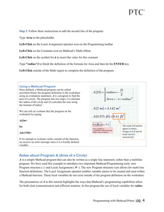 Programming with Mathcad Prime | PDF