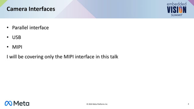 “Using MIPI CSI to Interface with Multiple Cameras,” a Presentation from Meta | PDF | Operating ...