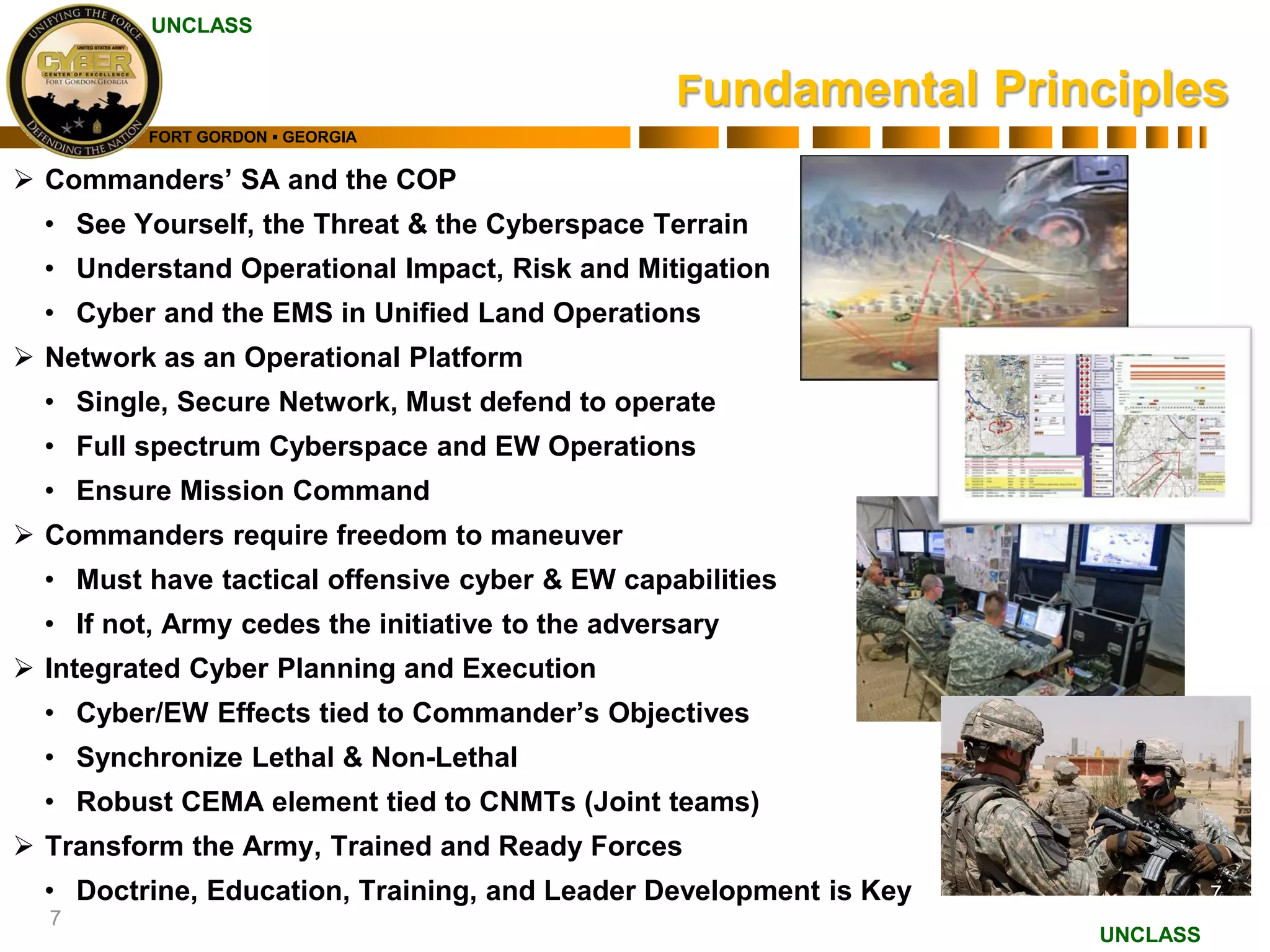 Army plan for Cyber Offensive Operations -- ESF 18 | PDF