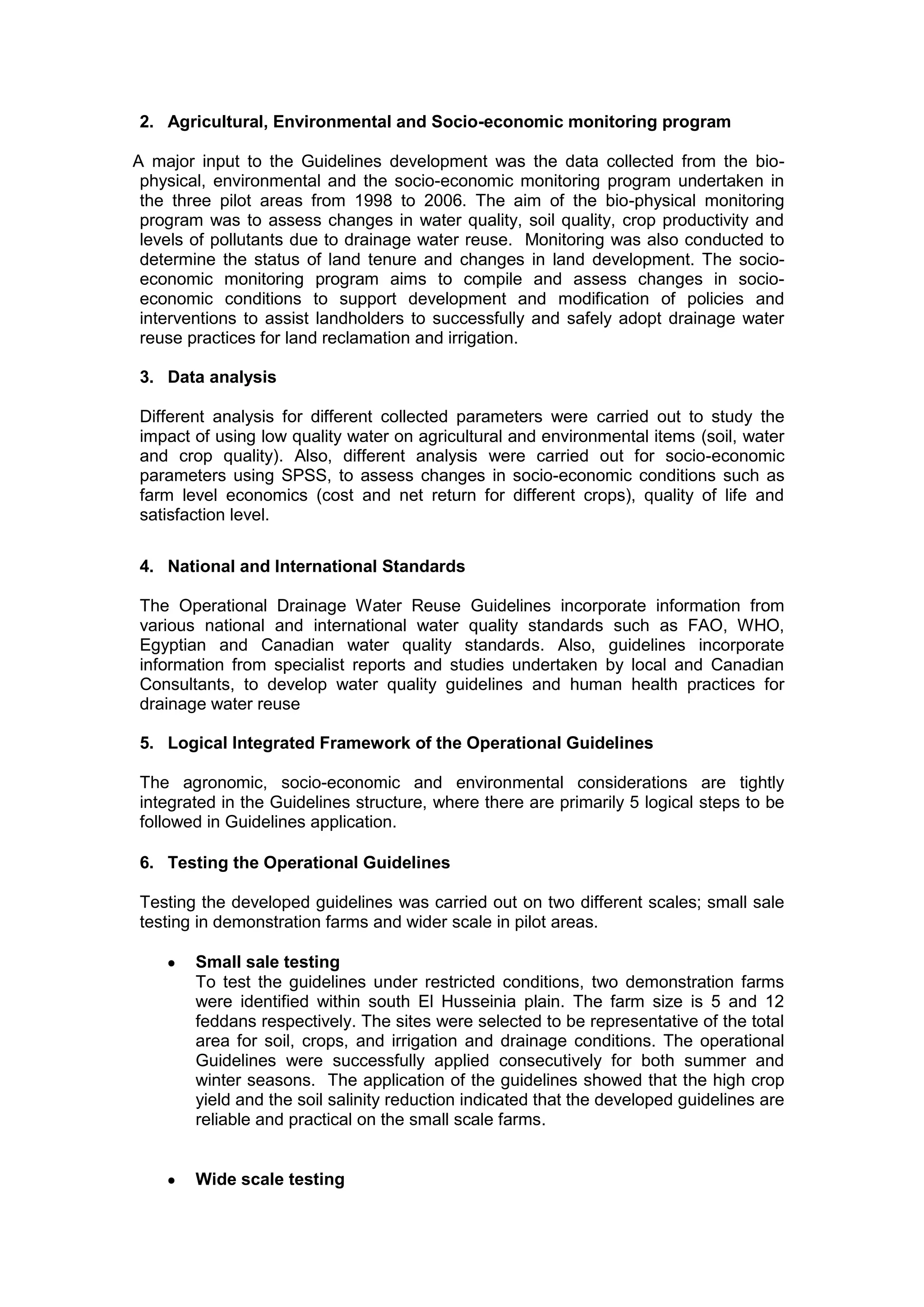 Operational Drainage Water Reuse Guidelines | PDF