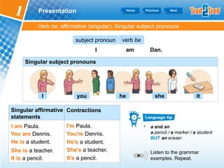 Grammar verb to be | PPSX