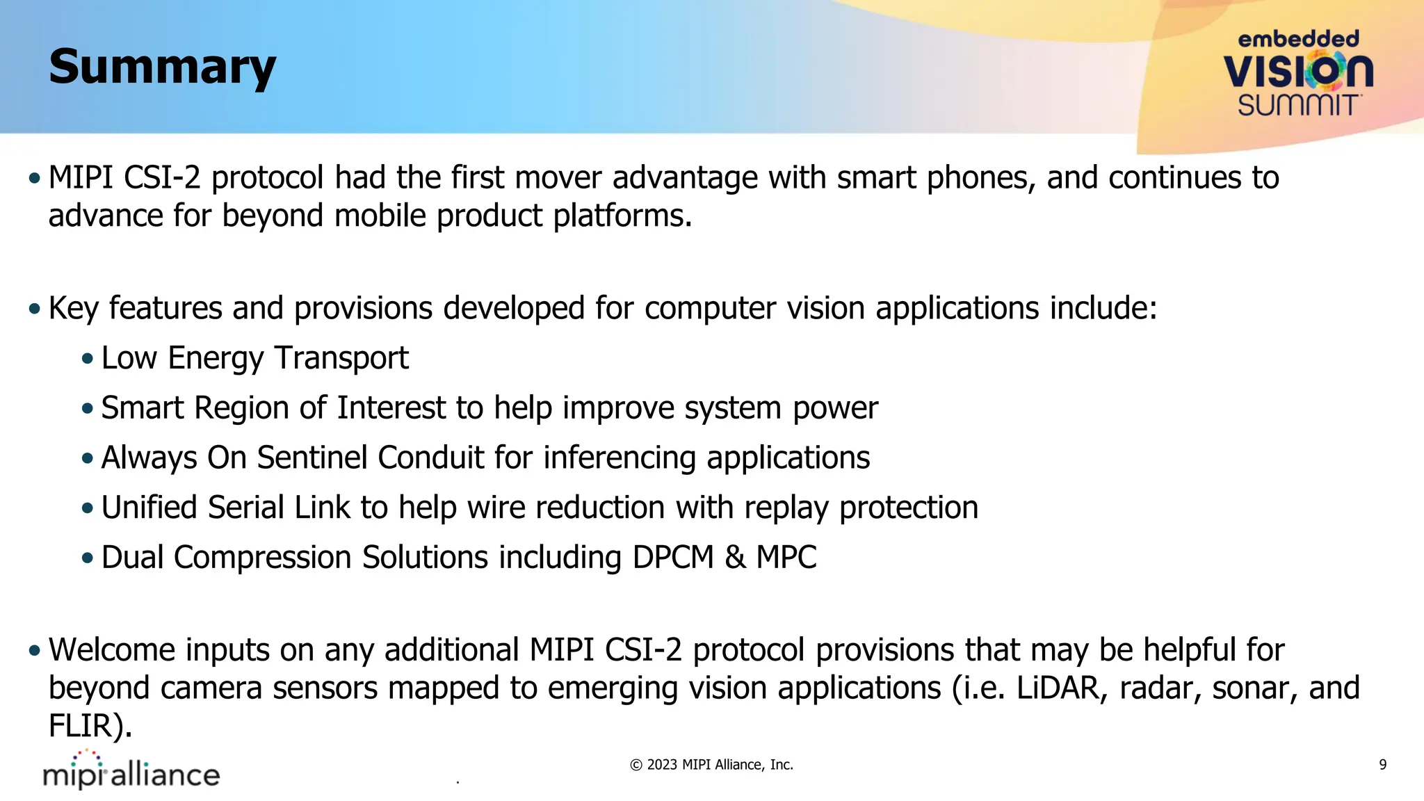 “MIPI CSI-2 Image Sensor Interface Standard Features Enable Efficient Embedded Vision Systems ...
