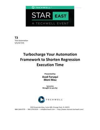 Turbocharge Your Automation Framework to Shorten Regression Execution Time | PDF | Web ...