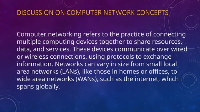"Fundamentals of Computer Networks & Concepts" | PPTX